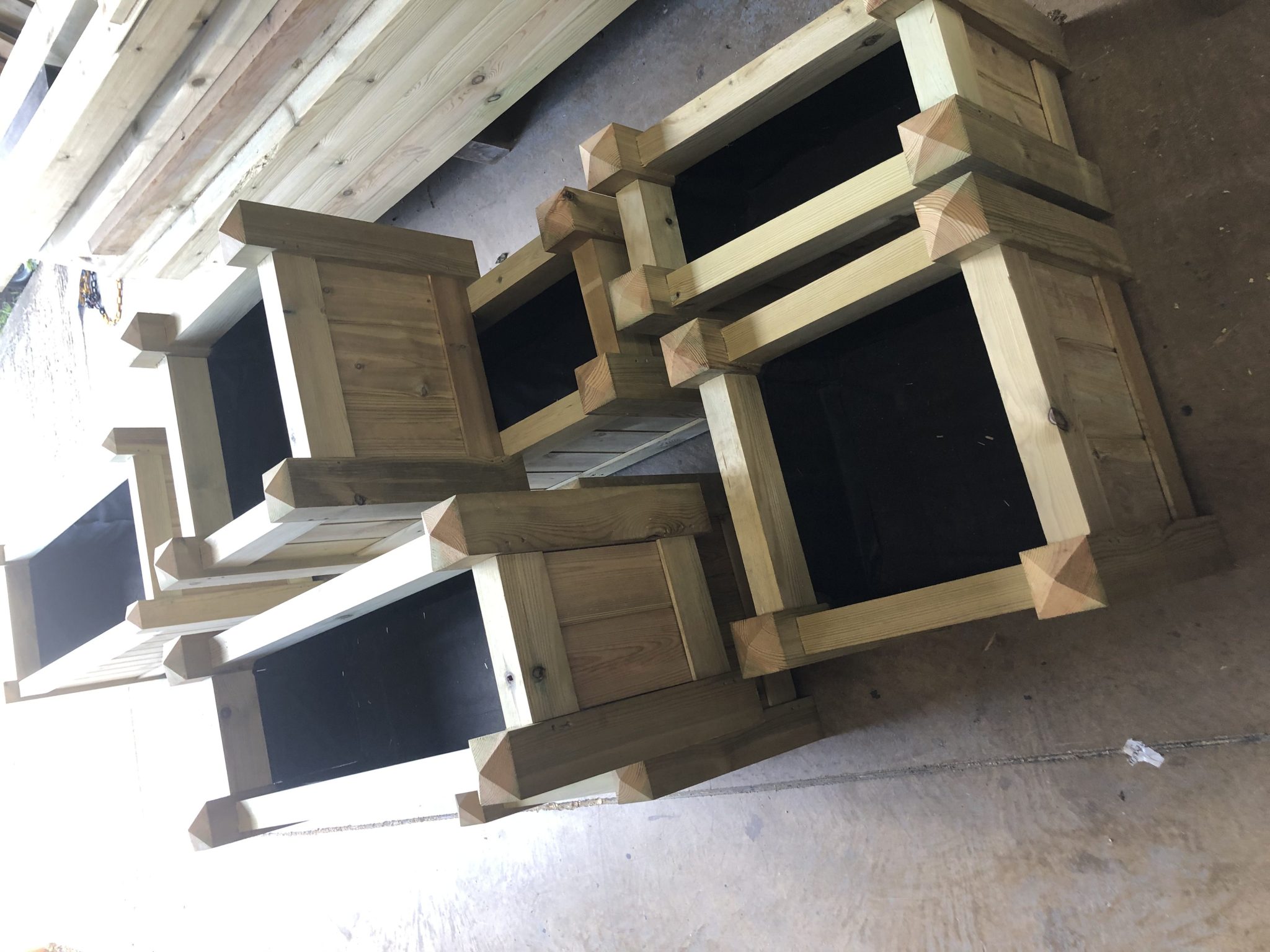 Bespoke Wooden Planter Green Treated - Wooden Gates for Bucks, Berks ...